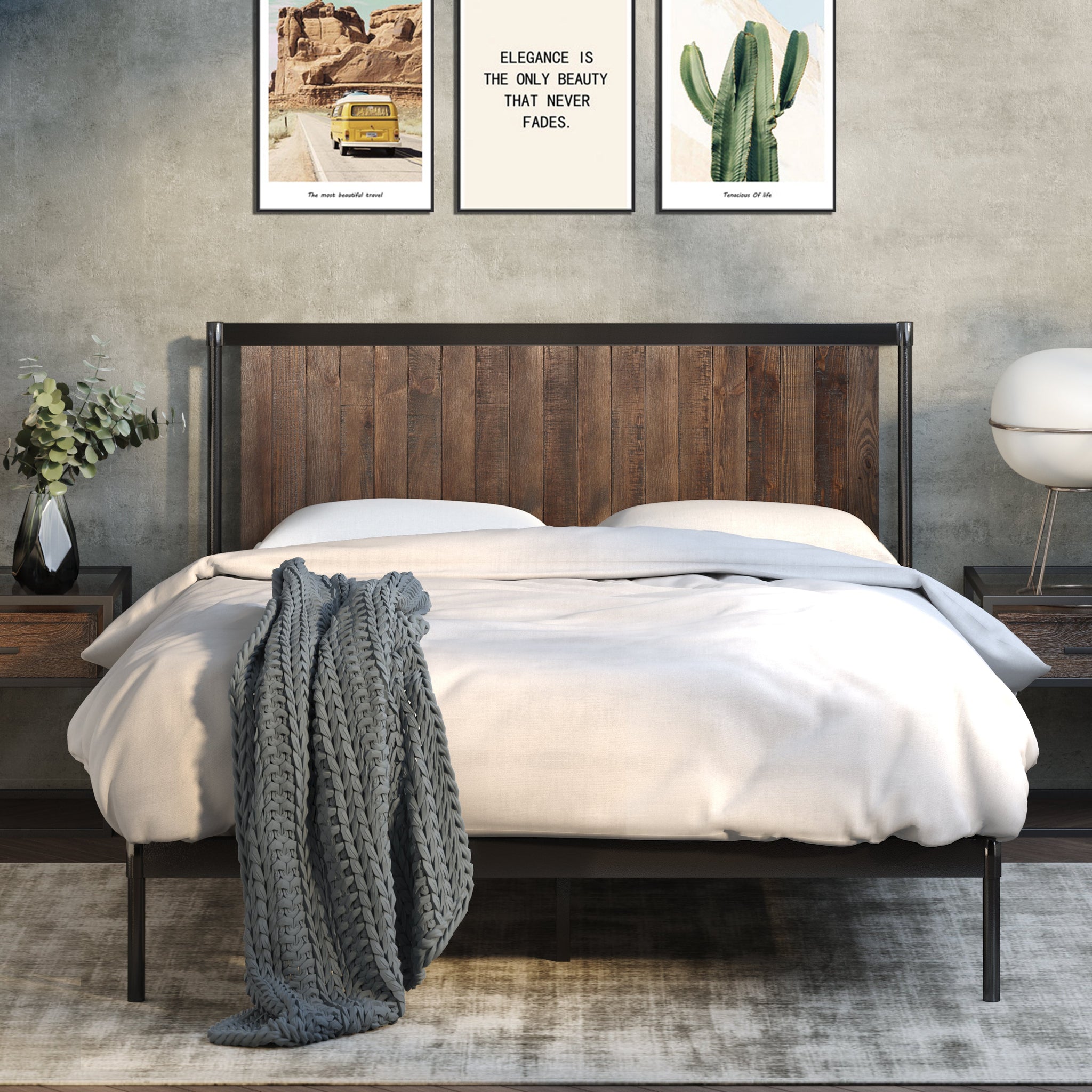[CLEARANCE] Wesley Metal and Wood Platform Bed Frame – Zinus Malaysia