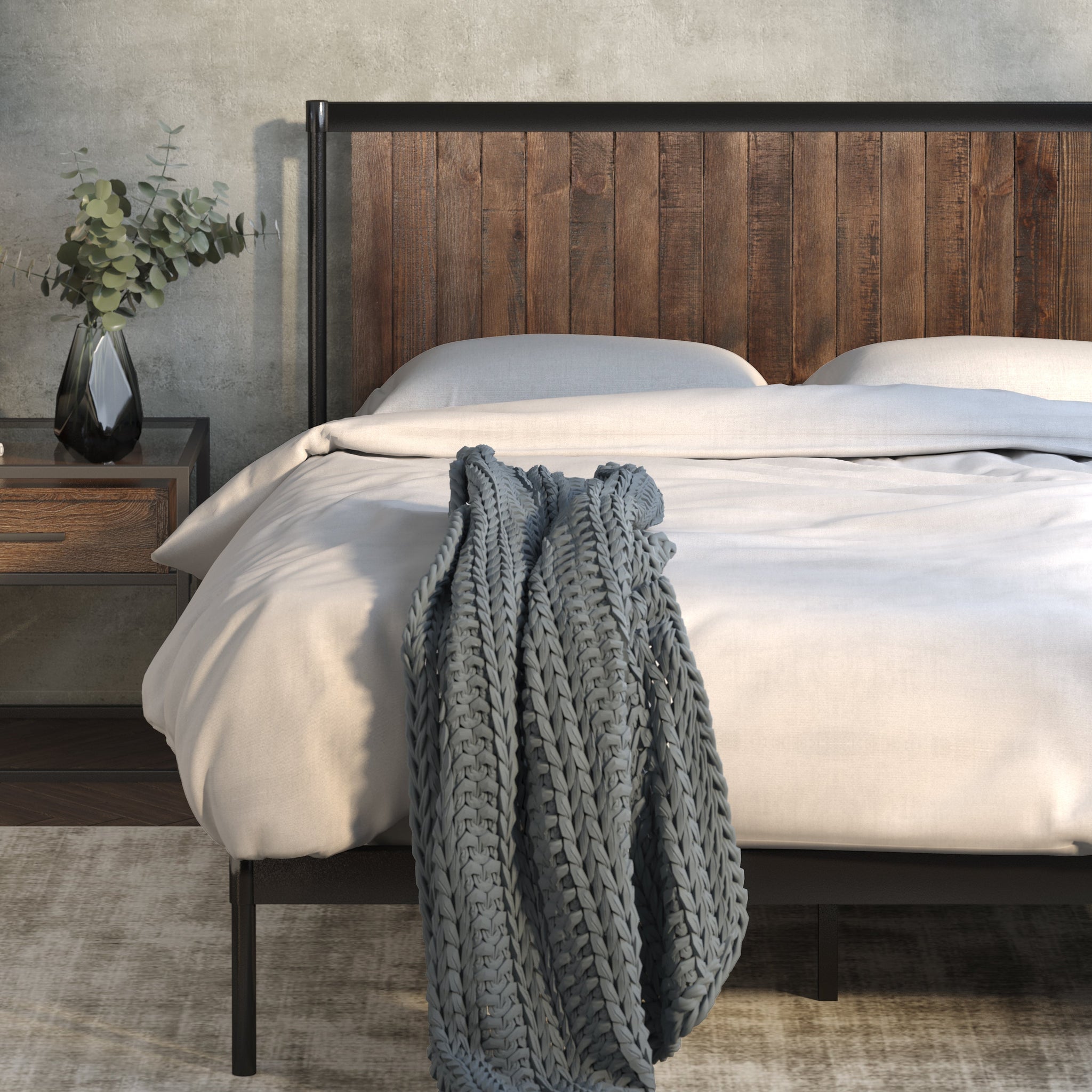[CLEARANCE] Wesley Metal and Wood Platform Bed Frame – Zinus Malaysia