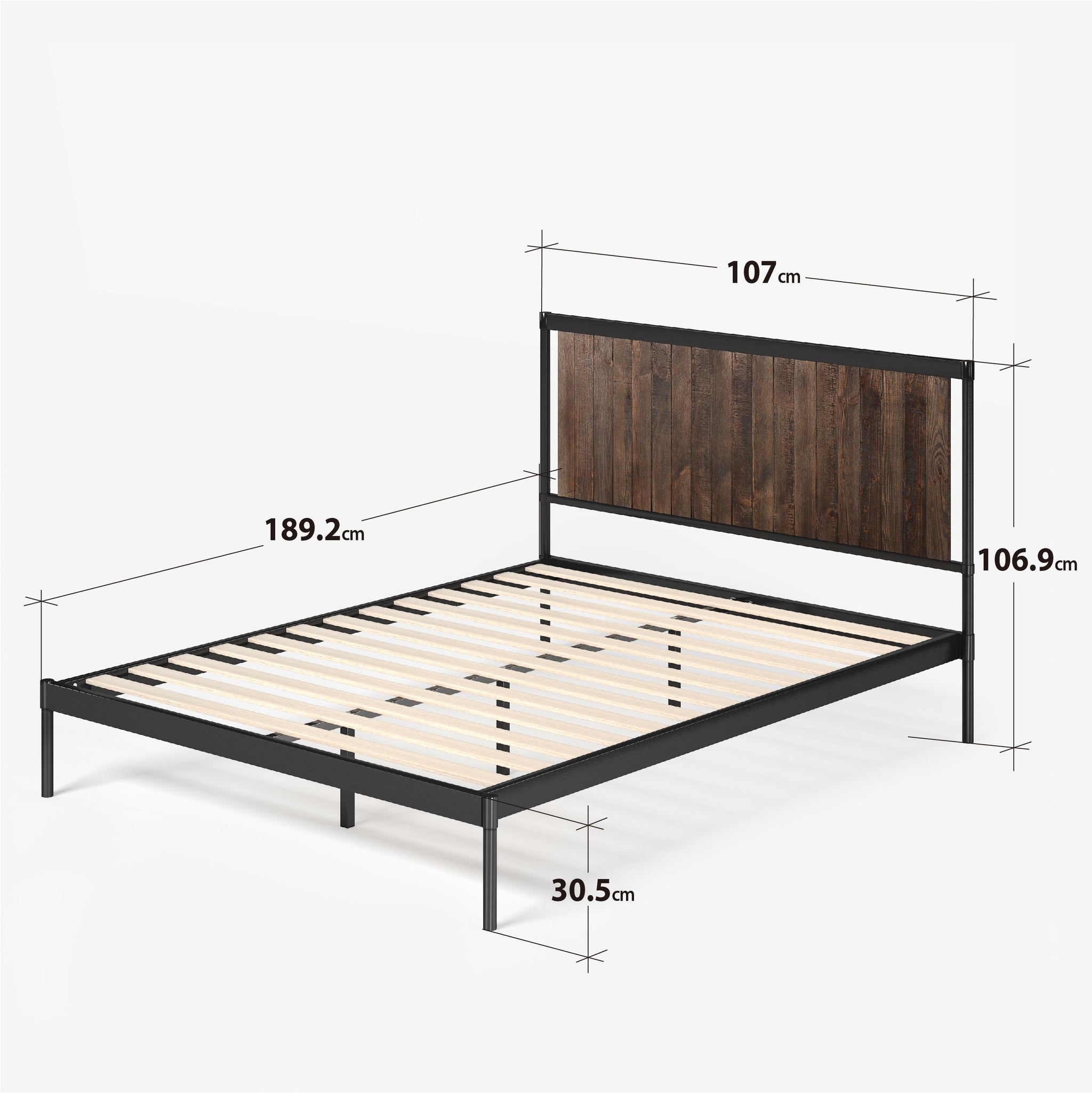 [CLEARANCE] Wesley Metal and Wood Platform Bed Frame – Zinus Malaysia